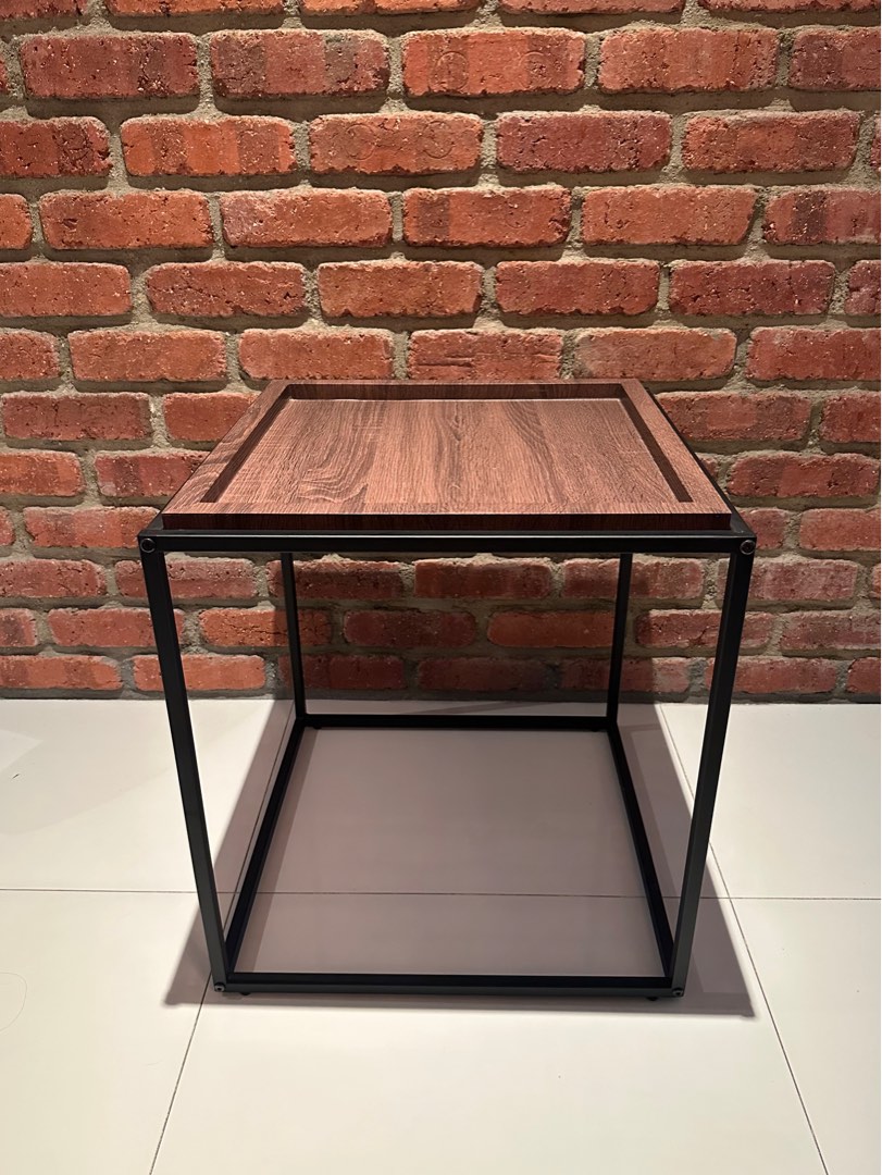 Dana Square Side Table - Walnut , Furniture & Home Living, Furniture, Tables & Sets on Carousell