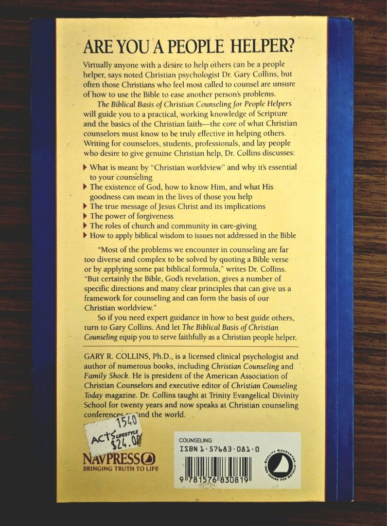 Effective Biblical Counselling by Dr Larry Crabb, Hobbies & Toys, Books ...