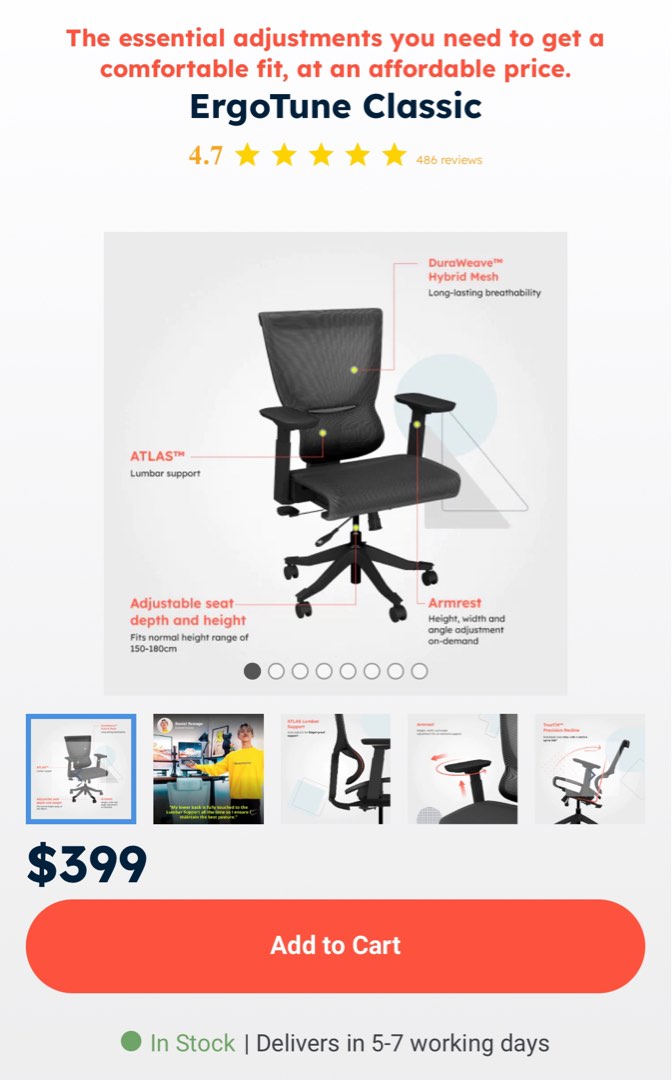 Ergotune Classic Chair, Furniture & Home Living, Furniture, Chairs on ...