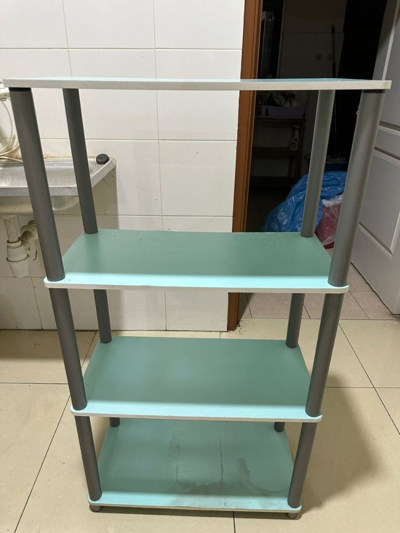 (F20055935) Light Blue 3-Tier Shelving Unit / Unit Rak 3 Tingkat Biru ...