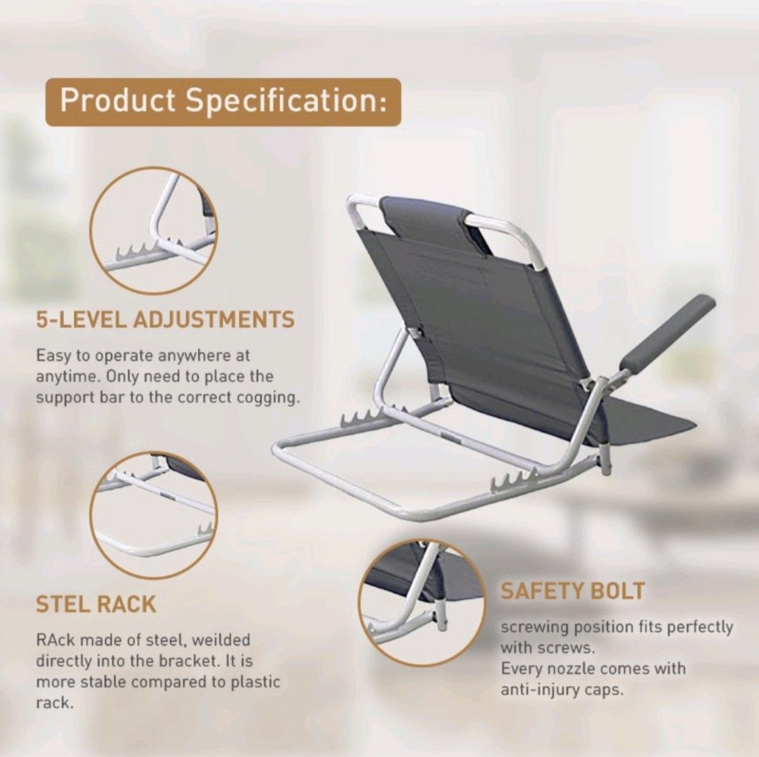 Foldable Backrest / Bed Chair, Furniture & Home Living, Furniture ...