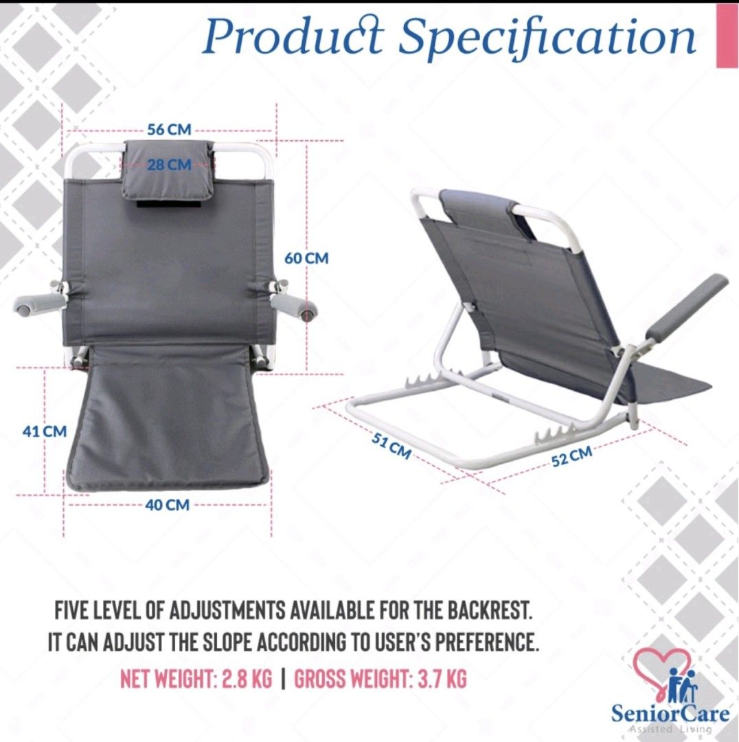 Foldable Backrest / Bed Chair, Furniture & Home Living, Furniture ...