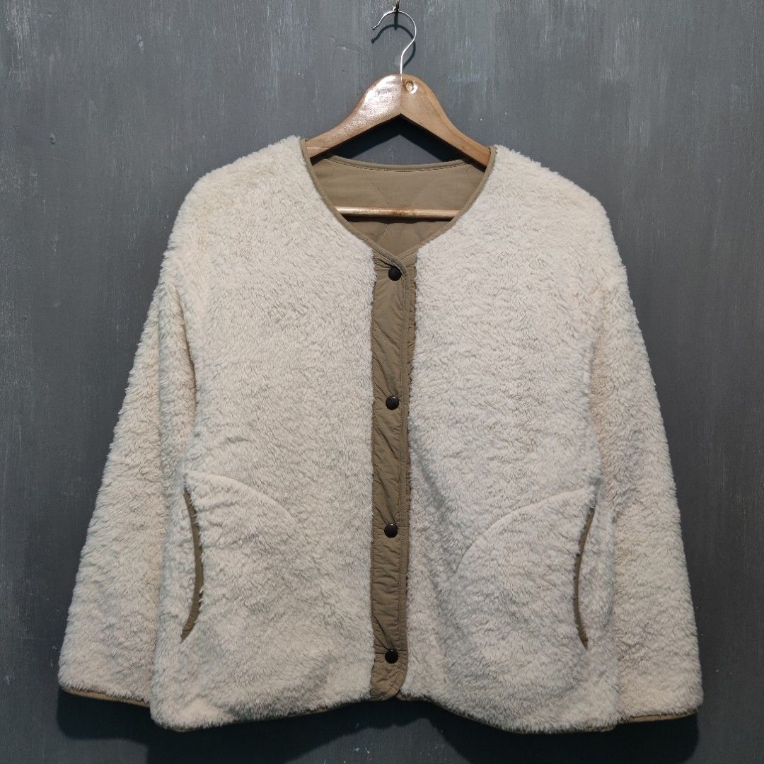 FREE SF | UNIQLO WOMEN'S PILE LINED FLEECE QUILTED REVERSIBLE JACKET ...