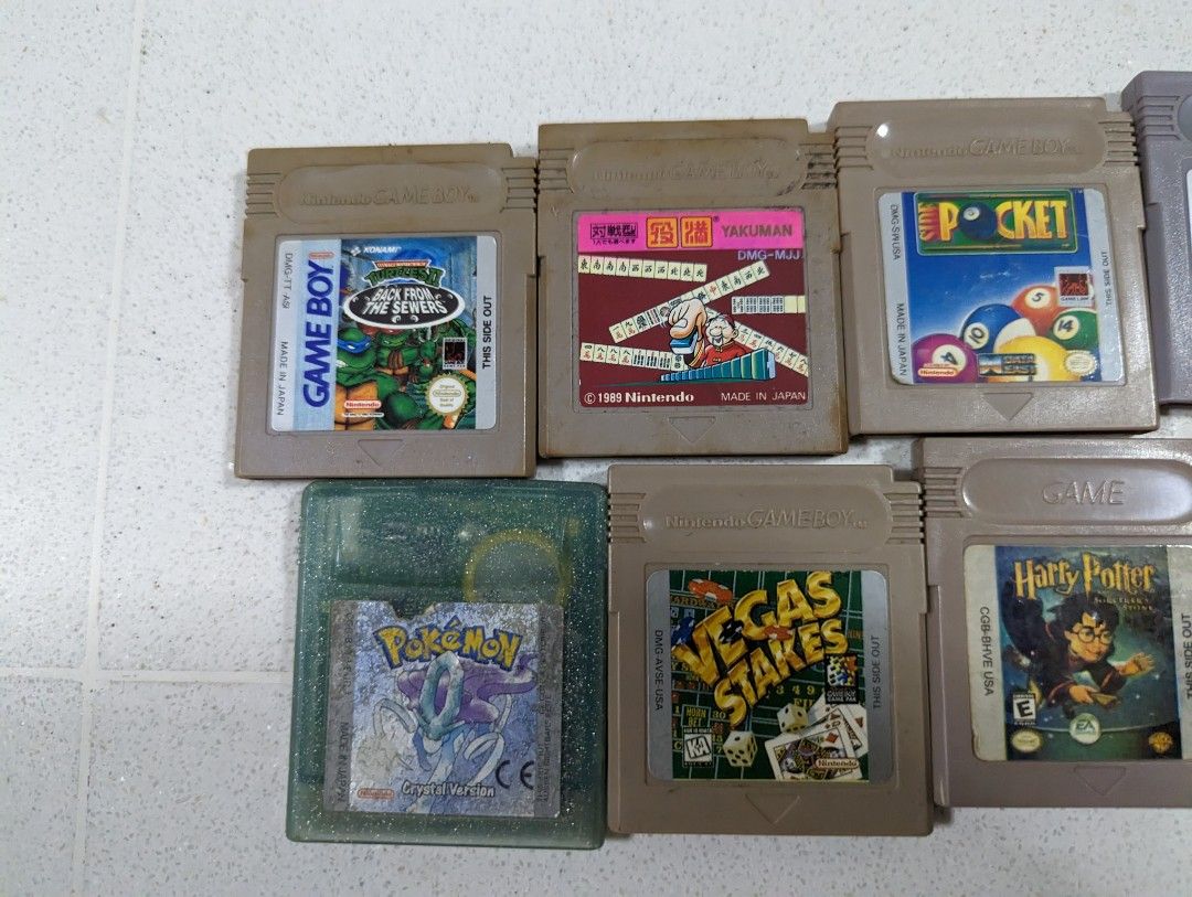 Gameboy Cartridges Nintendo pokemon crystal Vegas stakes Harry Potter ...
