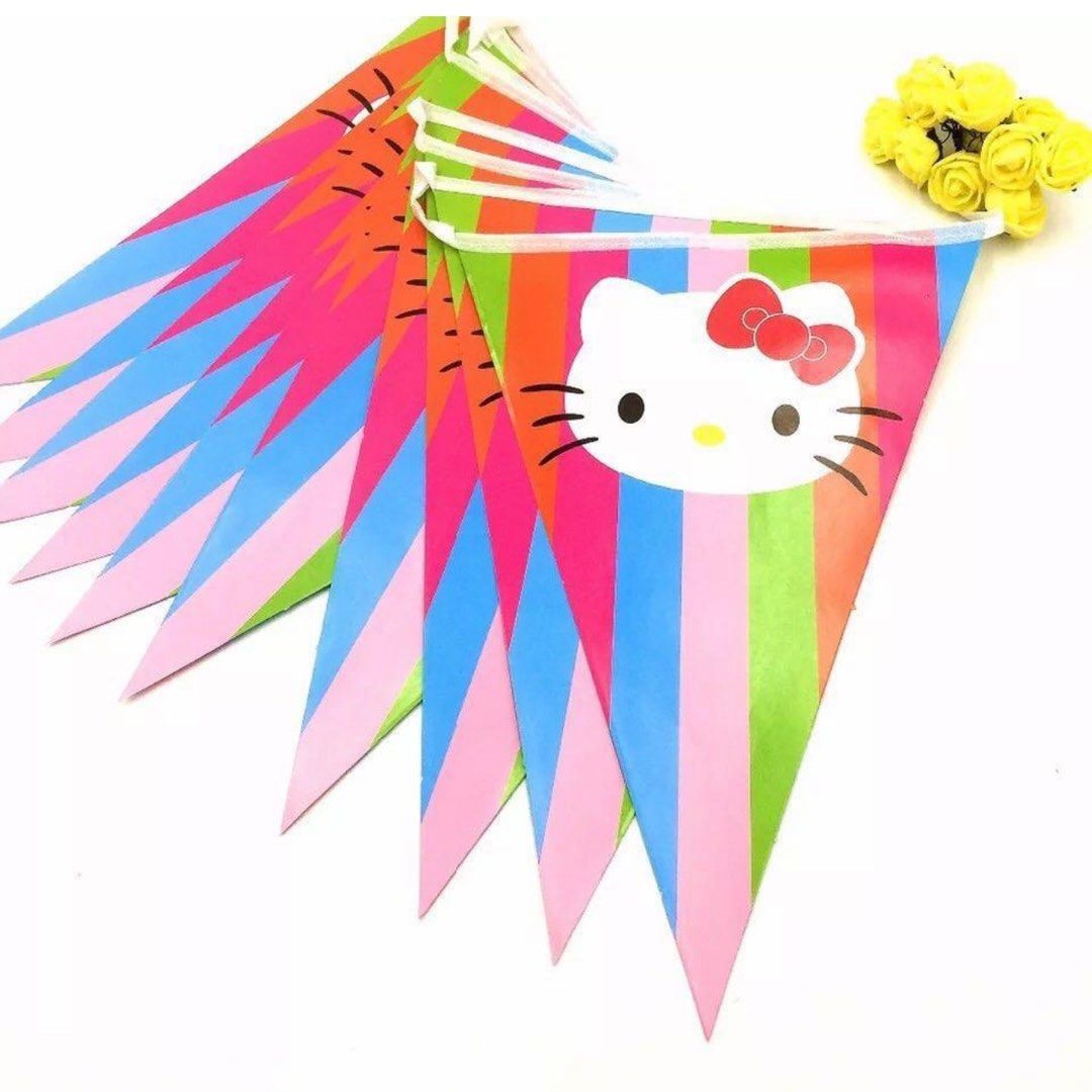 Hello Kitty party supplies - triangle flag banner / birthday banner ...