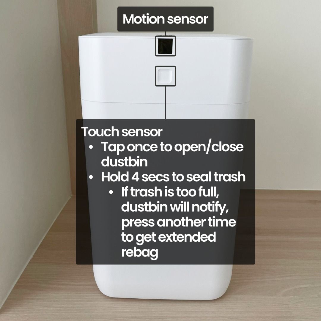 High-end Automatic Dustbin (Bags your trash and replace new trash bag ...