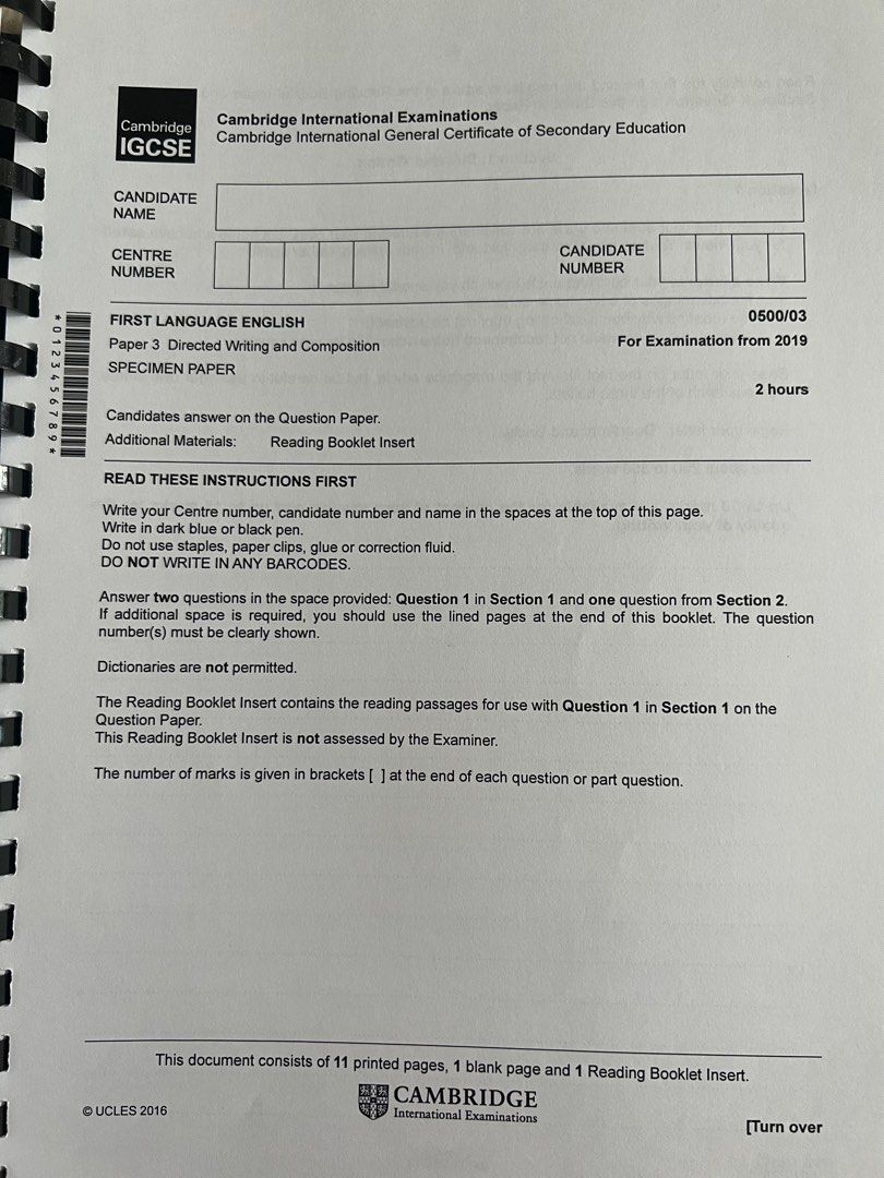IGCSE SPECIMEN PAST PAPERS, Hobbies & Toys, Books & Magazines ...