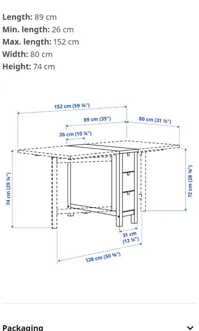 Ikea convertible table, Furniture & Home Living, Furniture, Tables ...