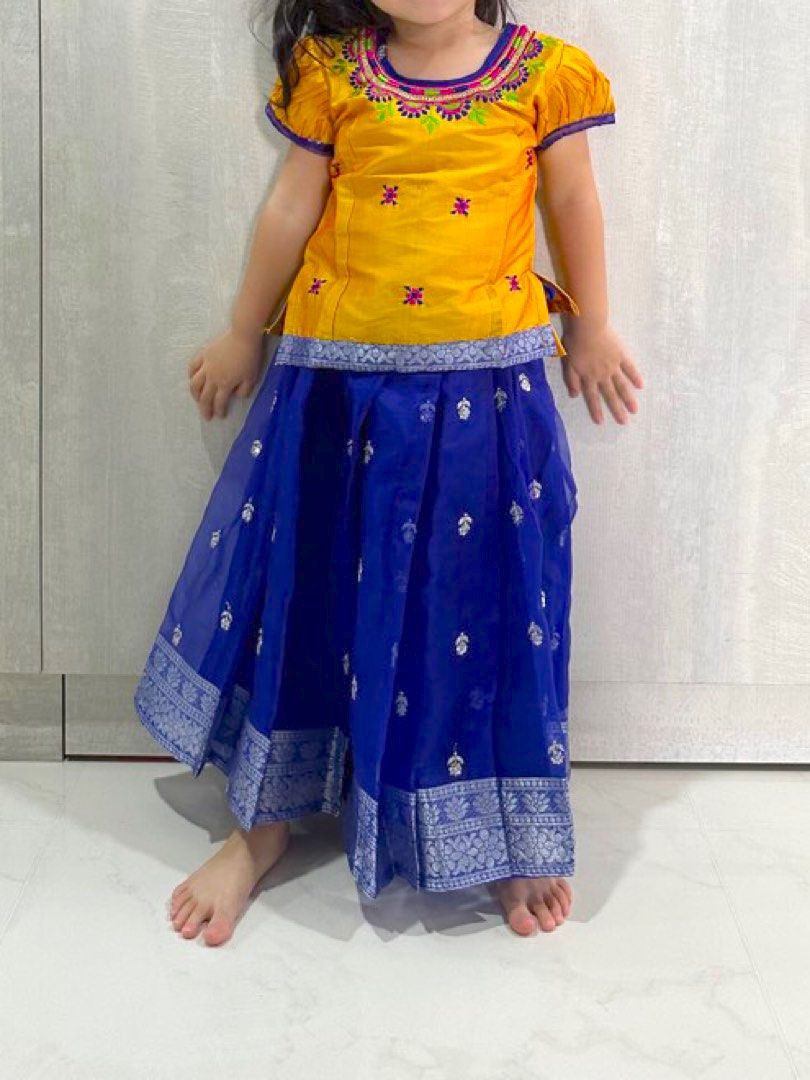 Indian Girl ethnic costume Deepavali 3 years old, Babies & Kids, Babies ...