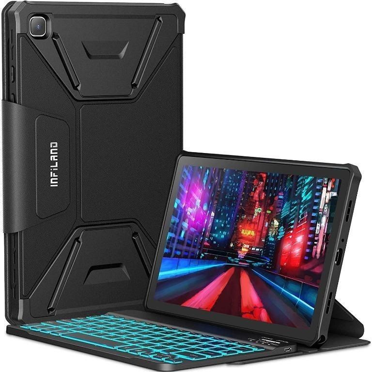 INFILAND Backlit RGB Bluetooth Keyboard Case for Galaxy Tab A7, Multi ...