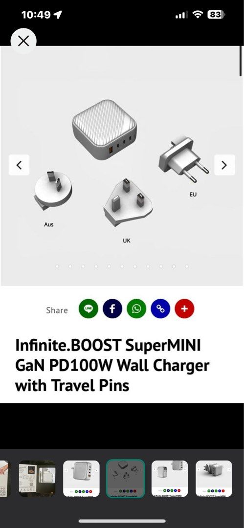 Infinite.BOOST SuperMINI GaN PD100W Wall Charger, Mobile Phones & Gadgets, Mobile & Gadget ...