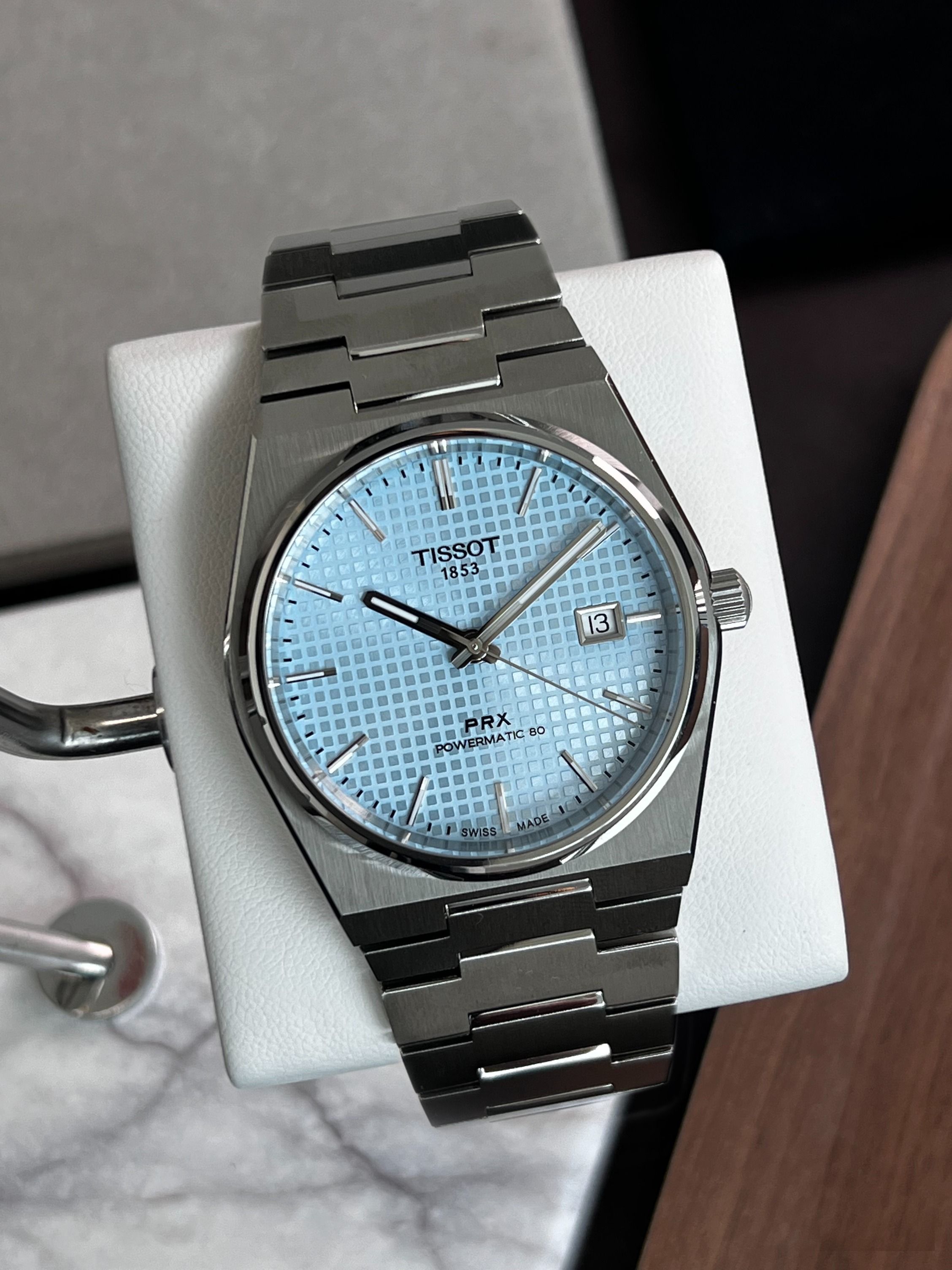 [INSTOCK] Tissot PRX Rare Ice Blue Watch, Luxury, Watches on Carousell