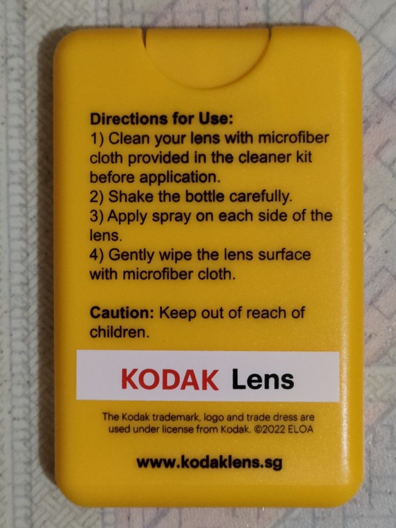 Kodak Lens wipe (for eyeglasses including Authenticity Card ...