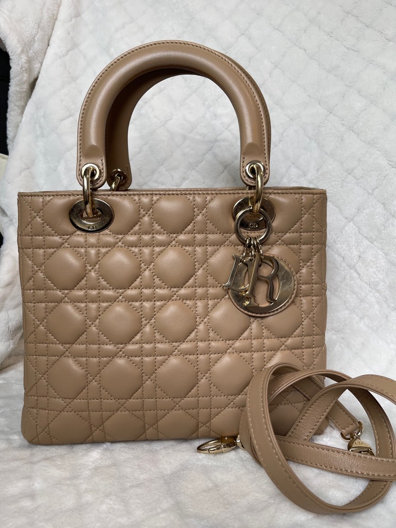 Lady Dior Medium Milk color, Women's Fashion, Bags & Wallets, Cross ...