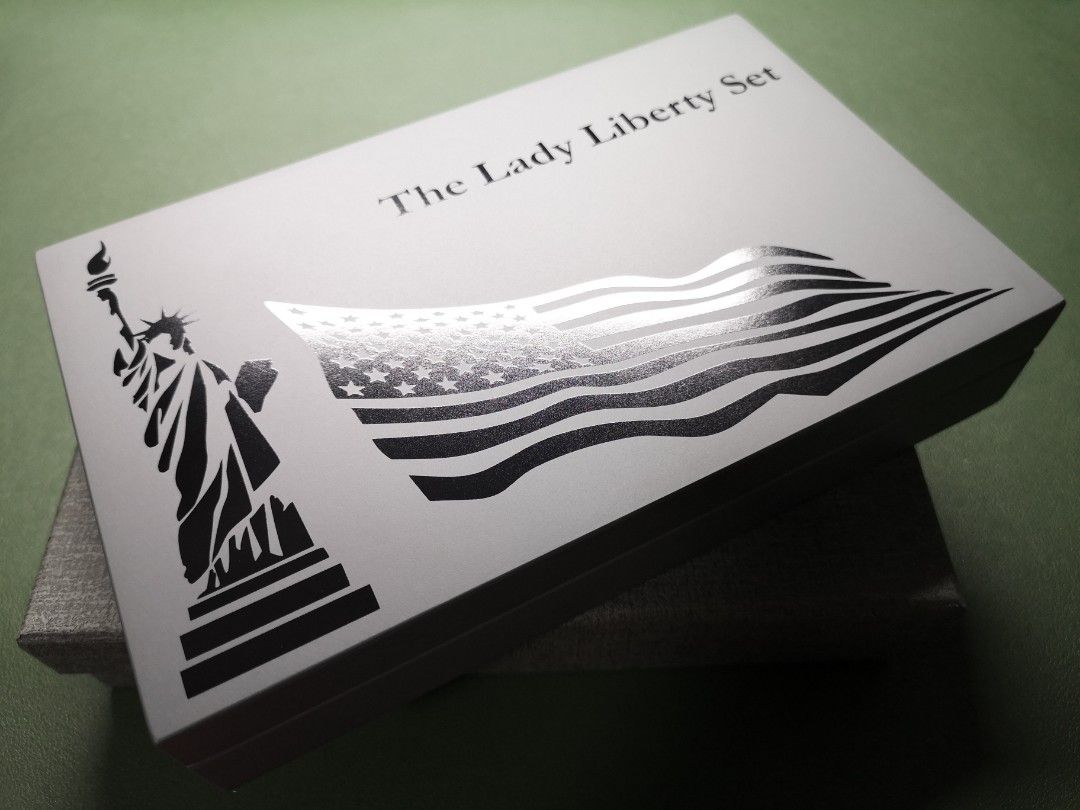 LADY LIBERTY Gold Plated Set 4x1 Oz Silver Coins 5$ Barbados 2022 ...