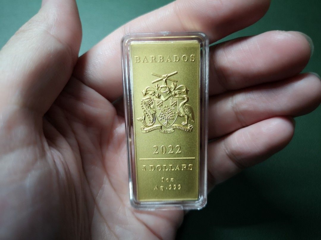 LADY LIBERTY Gold Plated Set 4x1 Oz Silver Coins 5$ Barbados 2022 ...