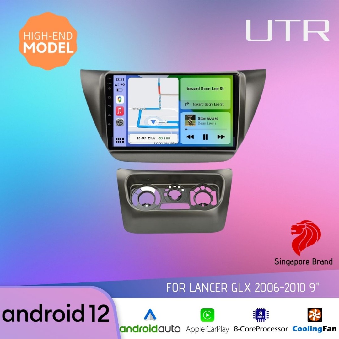 LANCER GLX 2006-2010 9 INCH 8 CORE ANDROID 12 PLAYER ANDROID HEAD UNIT ...