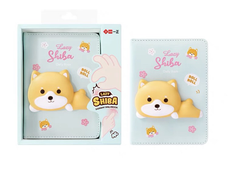 Lazy Shiba squishy notebook with mechanical pencil, Hobbies & Toys ...