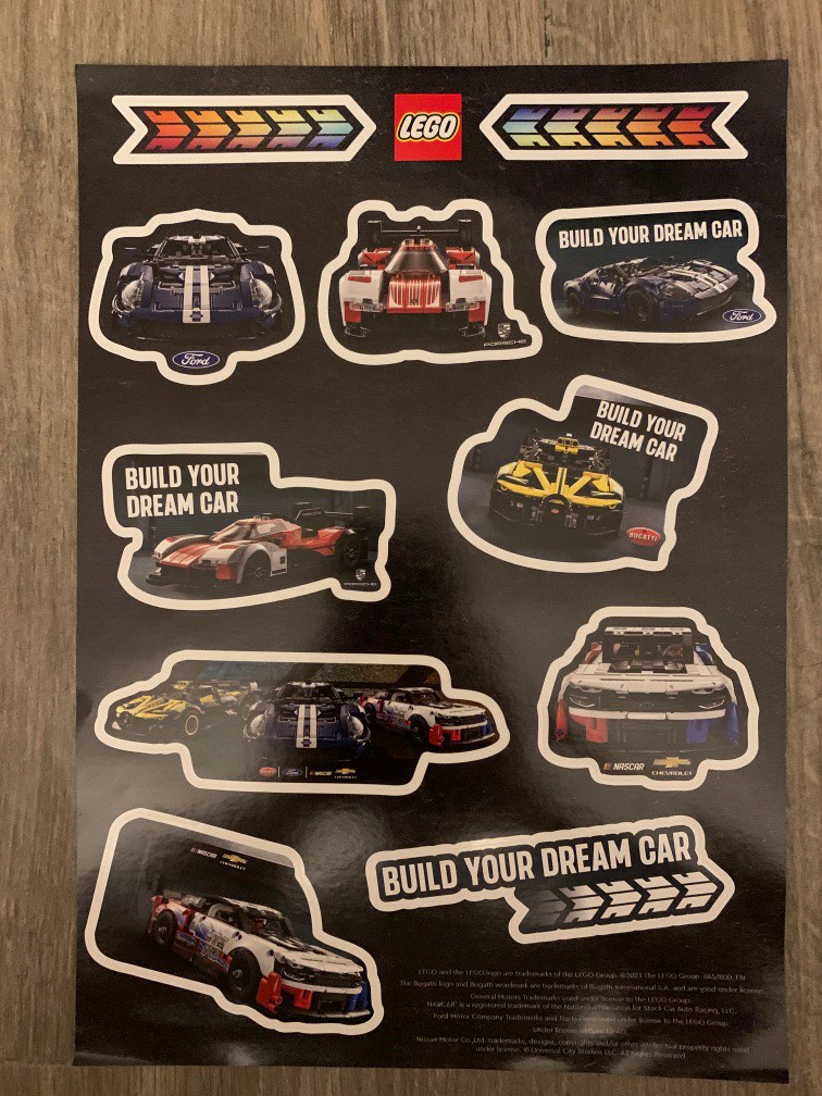 Lego Technic sticker sheet 貼紙, 興趣及遊戲, 玩具 & 遊戲類 - Carousell