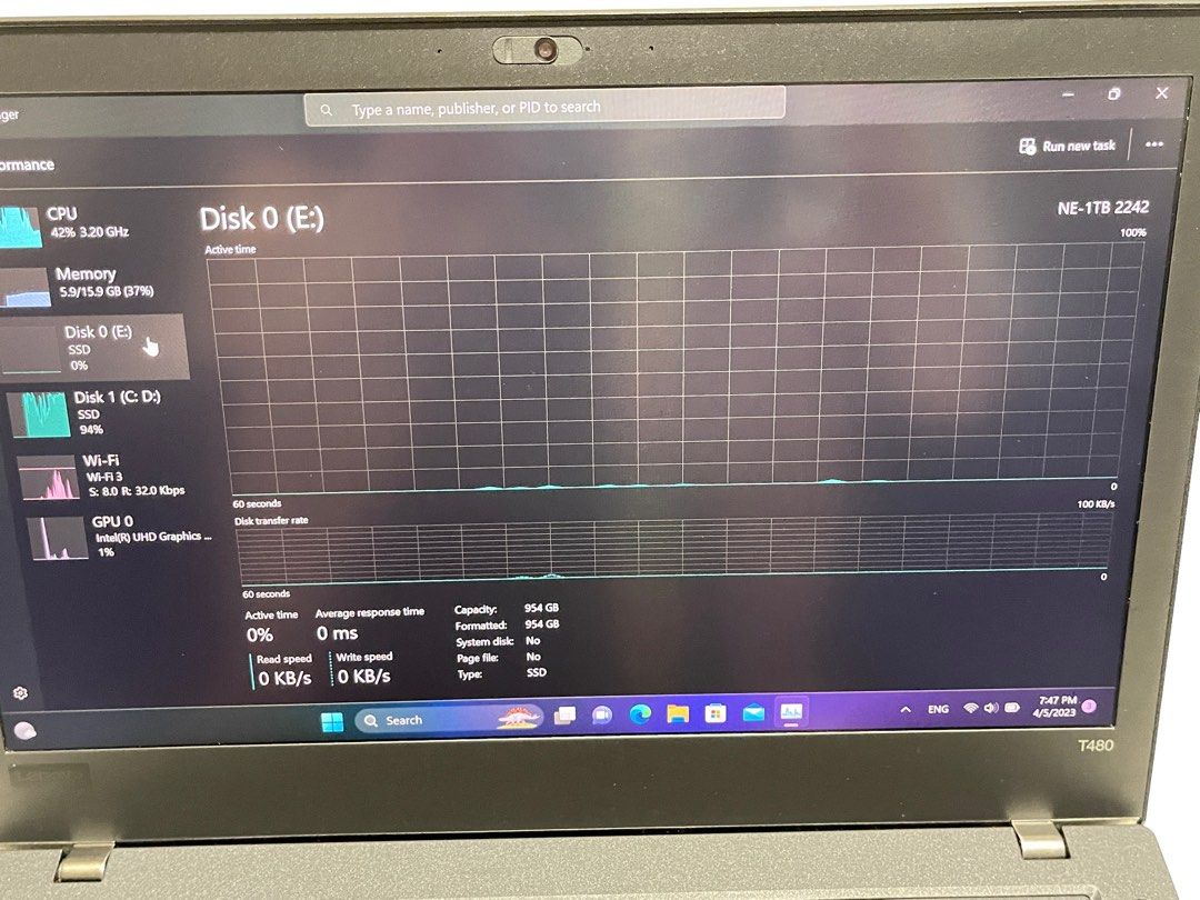 Lenovo Thinkpad T480 i5-8350U 256GB + 128GB NVMe SSD + 16GB RAM ...