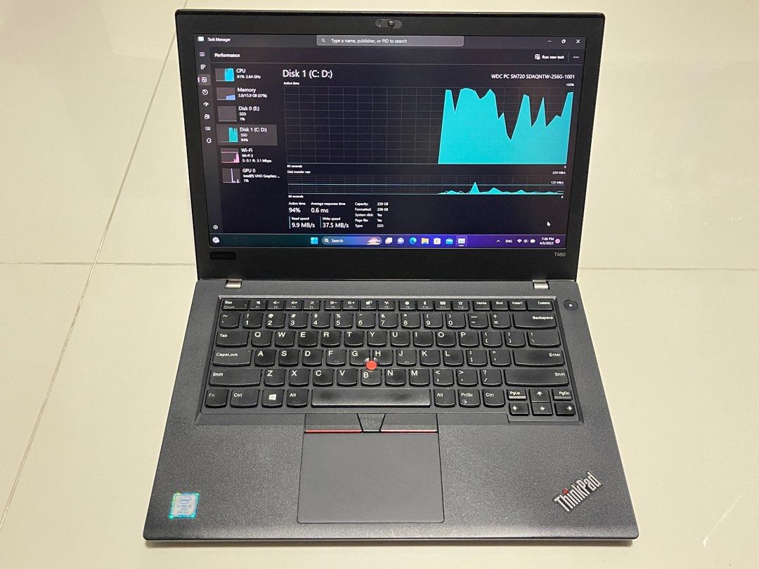 Lenovo Thinkpad T480 i5-8350U 256GB + 128GB NVMe SSD + 16GB RAM ...