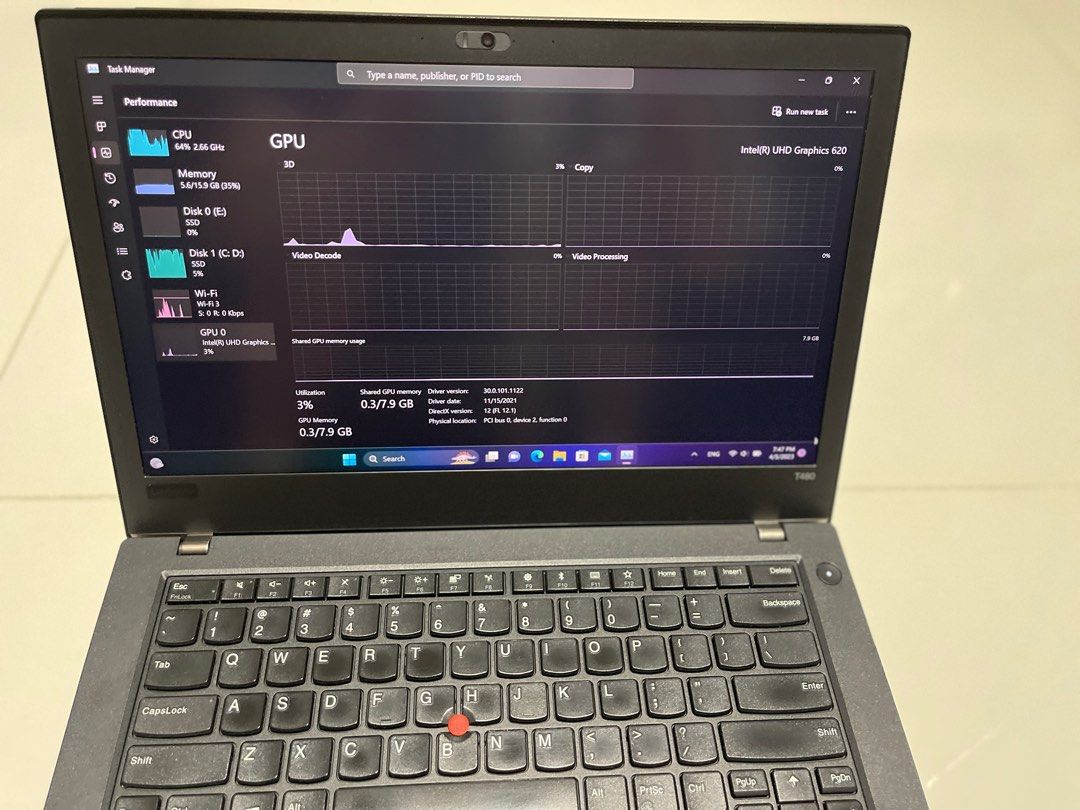 Lenovo Thinkpad T480 i5-8350U 256GB + 128GB NVMe SSD + 16GB RAM ...