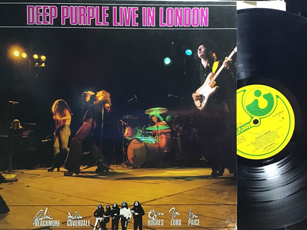 LP Deep Purple Live in London OOPHARVEST VINYL RECORD Anubis Piring Hitam Classic Rock, Hobbies ...
