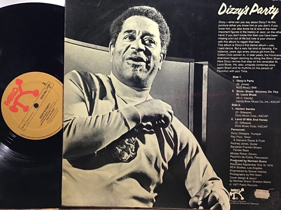LP Dizzy Gillespie Party OOP VINYL RECORD Anubis Piring Hitam Jazz ...