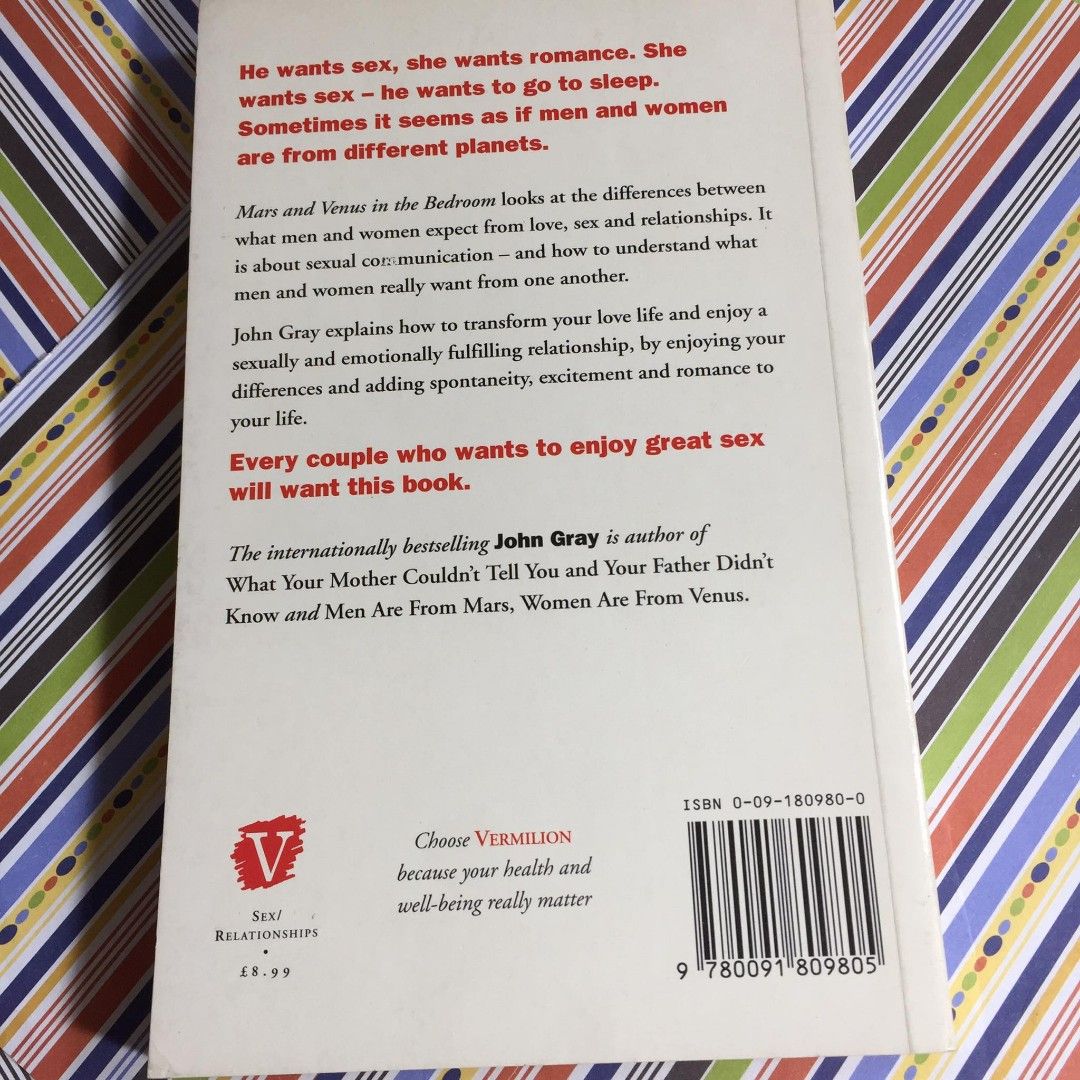 Mars and Venus in the Bedroom by John Gray, Hobbies & Toys, Books & Magazines, Fiction & Non ...