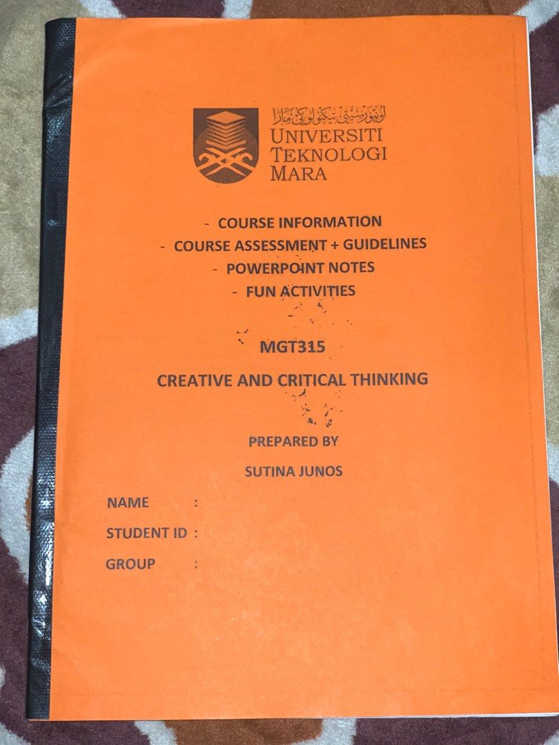 MGT 315 Creative and Critical thinking, Hobbies & Toys, Books ...