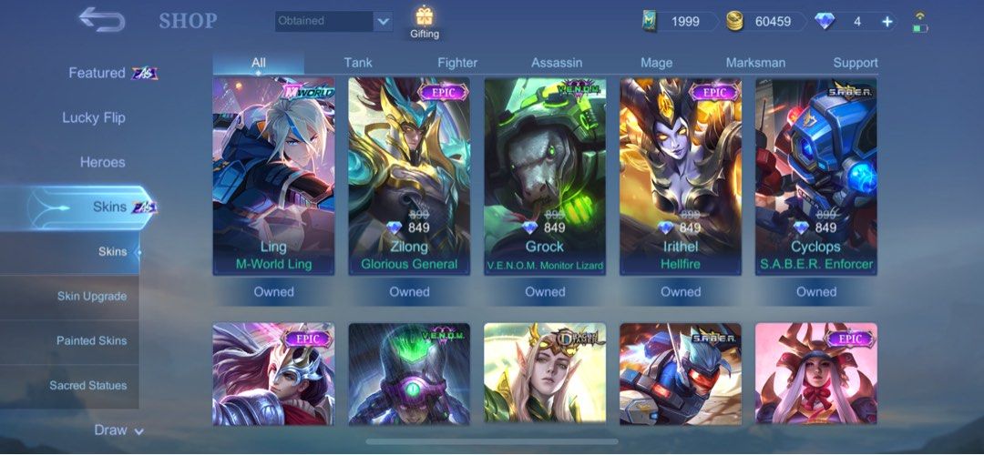 Mobile Legends Account (ml account) |Kong Fu panda Ling, thanuz ...
