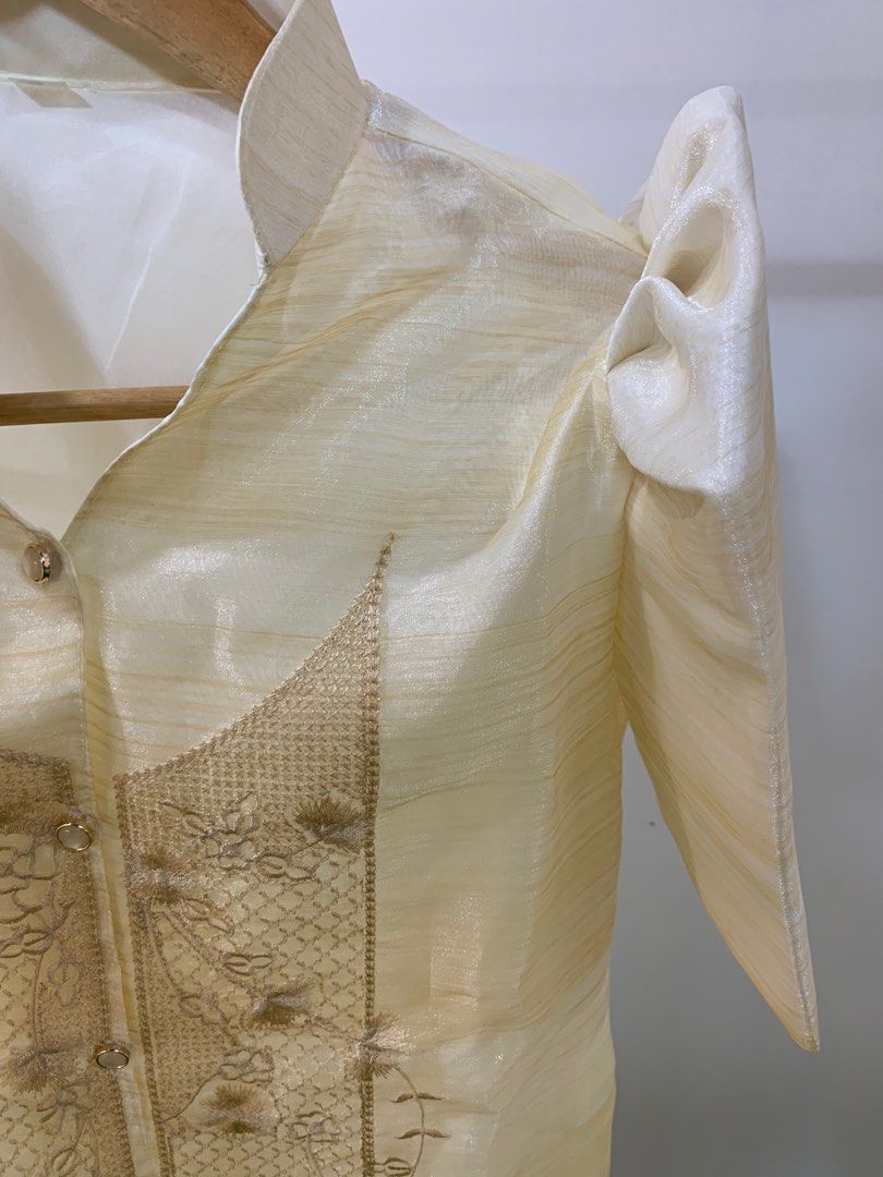 Modern Filipiniana Embroidered Barong Dress on Carousell