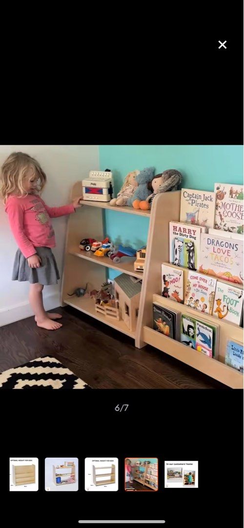 Montessori Book Shelf/ Children Book Shelf/ Toy and Book Shelf ...