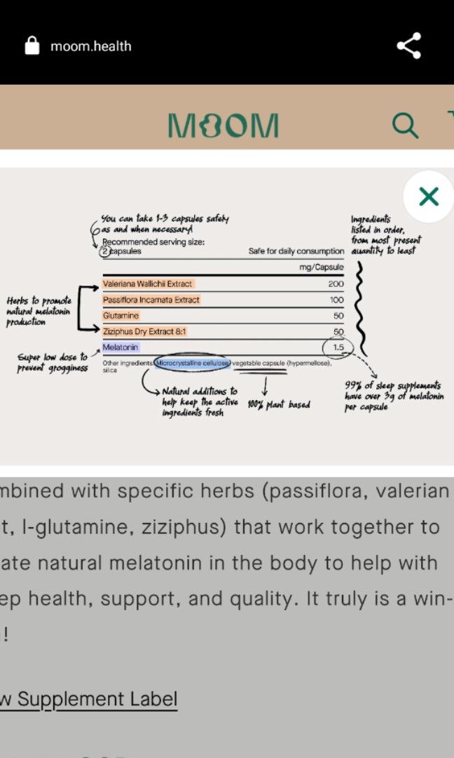 Moom Sleep/well Sleep Support 45 capsules, Health & Nutrition, Health ...