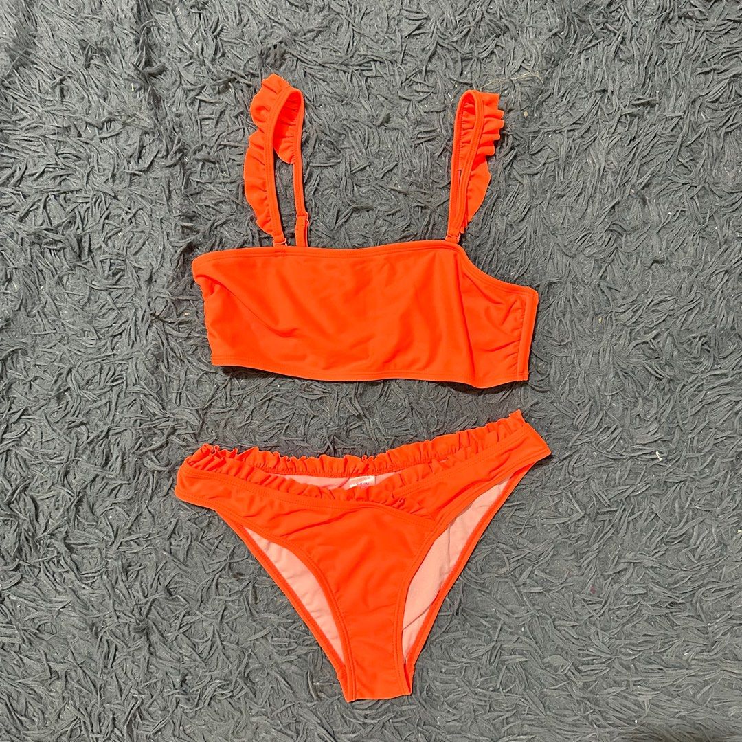 Neon Orange Swimsuit (Small), Women's Fashion, Swimwear, Bikinis ...