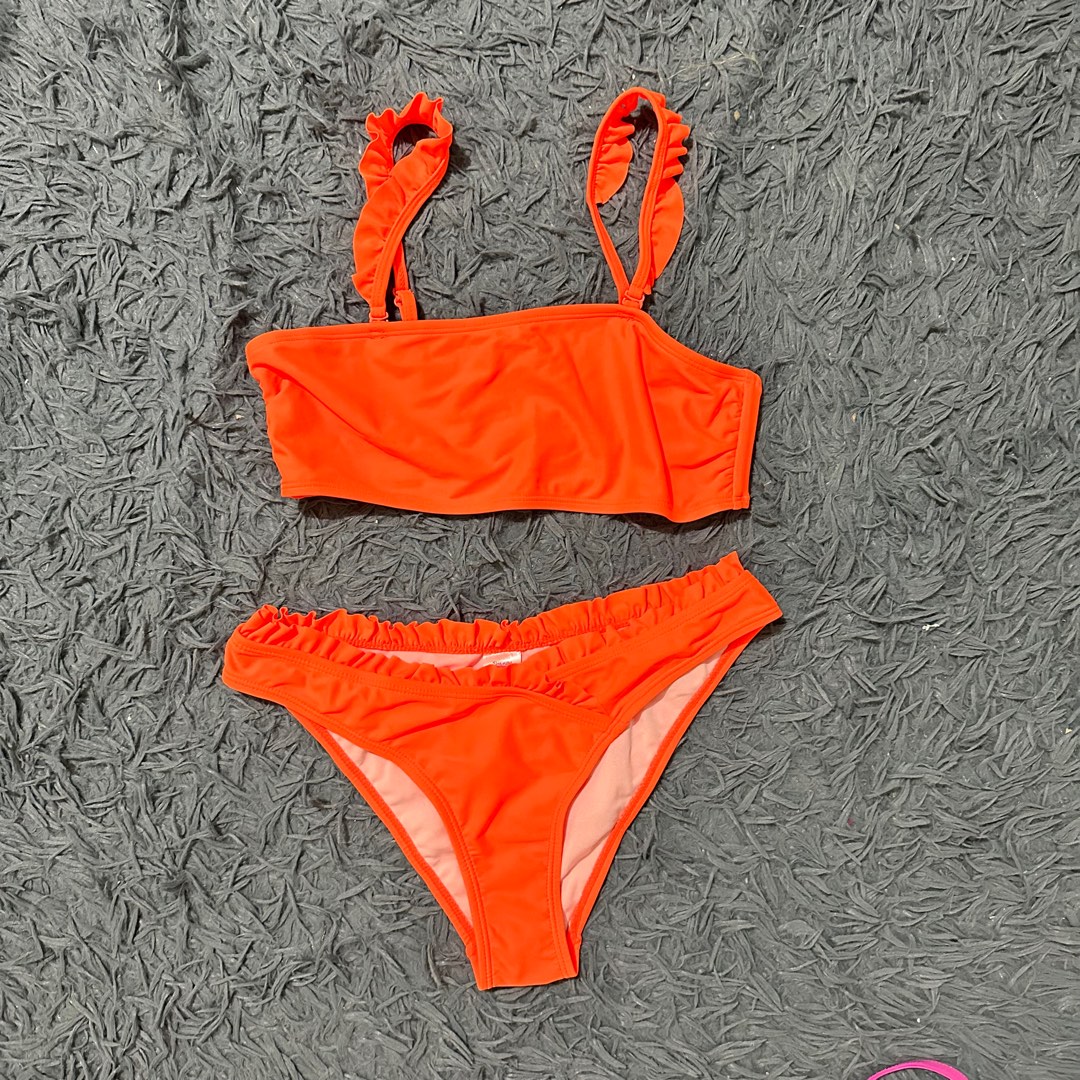 Neon Orange Swimsuit (Small), Women's Fashion, Swimwear, Bikinis ...
