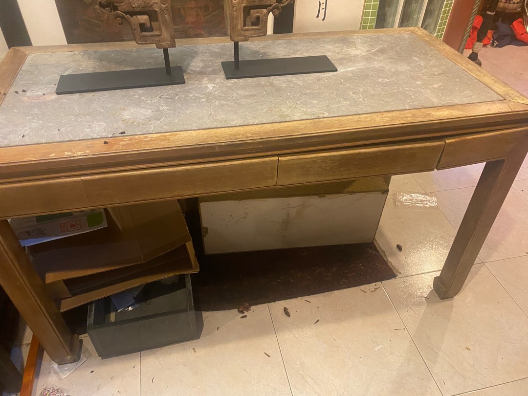 Old solid marble study table, Hobbies & Toys, Memorabilia ...