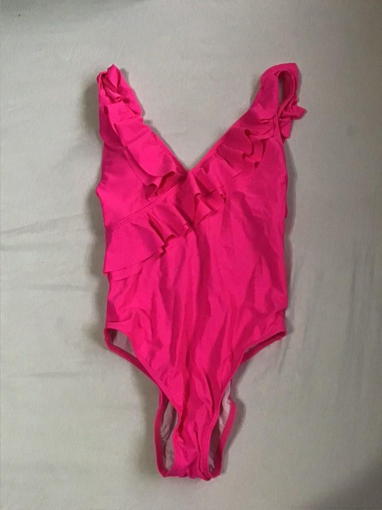 One Piece Neon Pink Swimsuit Womens Fashion Swimwear Bikinis And Swimsuits On Carousell