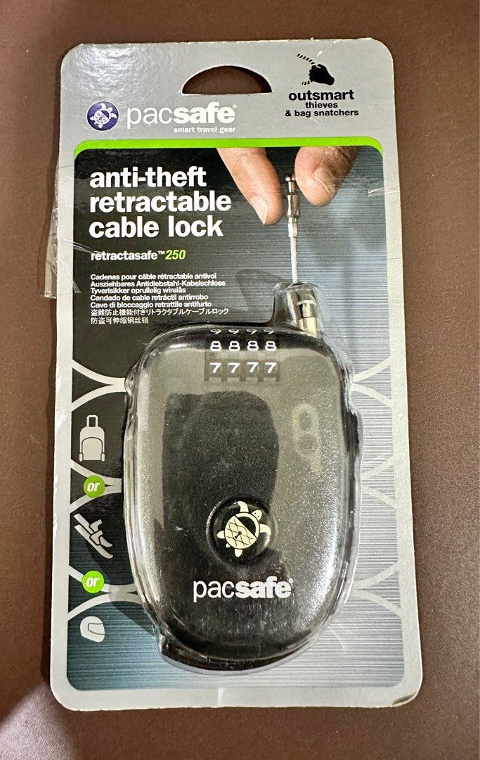 pacsafe anti-theft retractable cable lock on Carousell