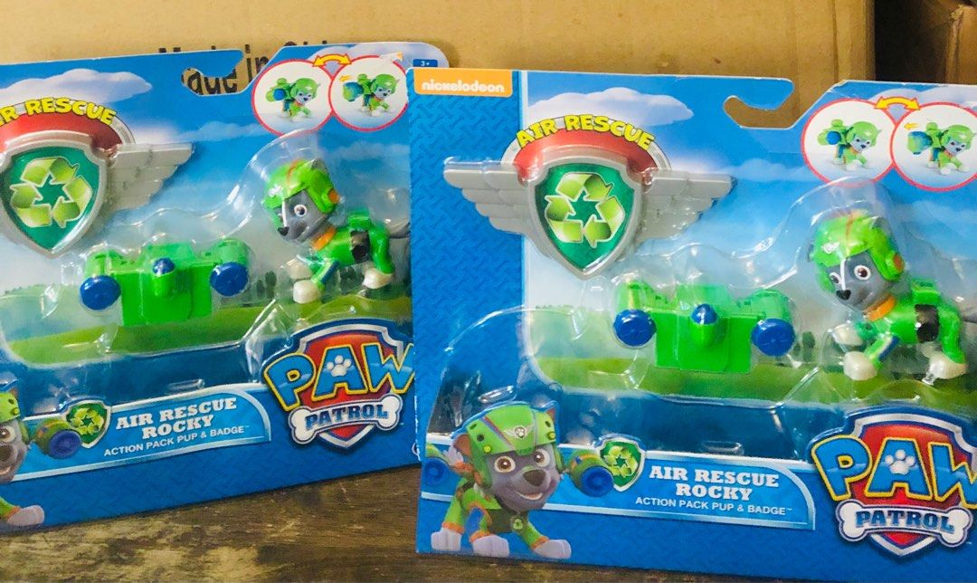 Paw Patrol Air Rescue Action Pup Pack & Badge (Rocky / Marshall) on ...