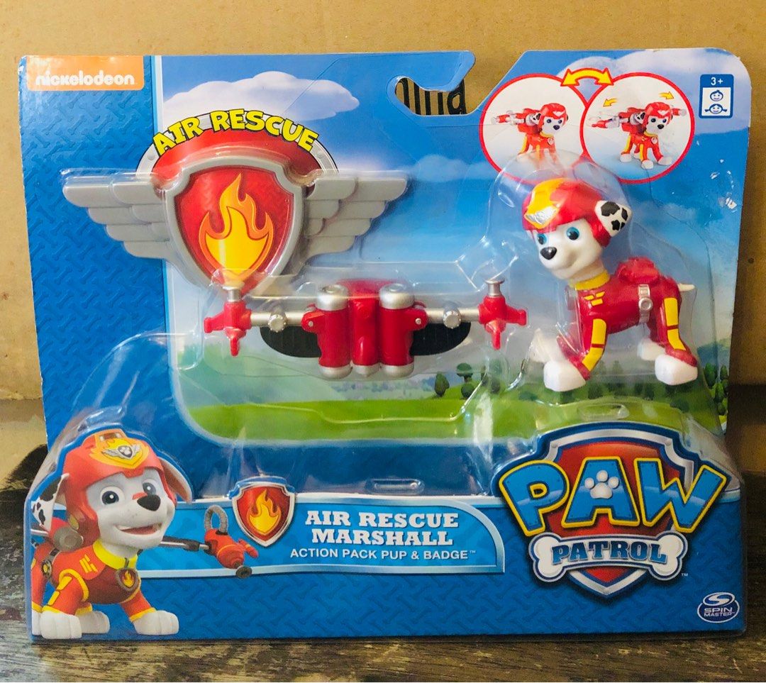 Paw Patrol Air Rescue Action Pup Pack & Badge (Rocky / Marshall) on ...