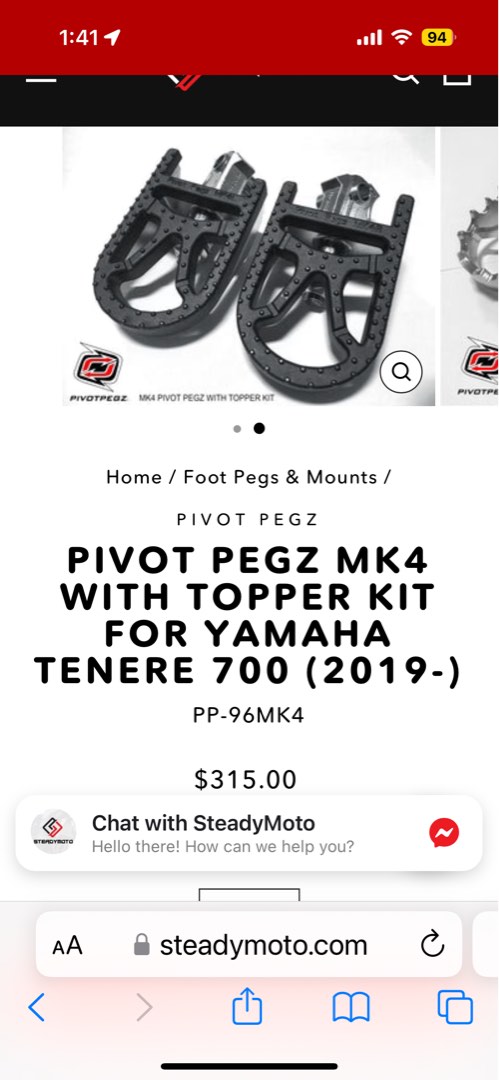 Pivot Pegz Footpeg pegs tenere 700 t7 yamaha, Motorcycles, Motorcycle ...