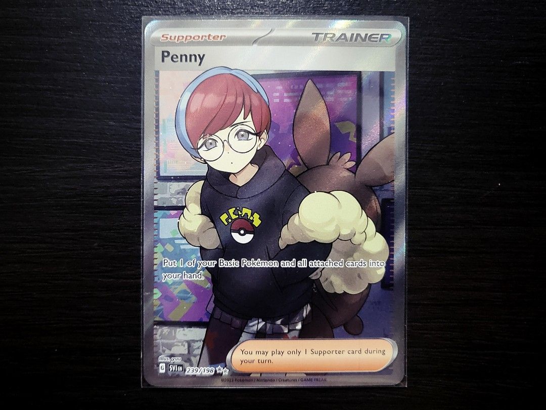 Pokemon Penny Trainer Full Art Secret Rare Scarlet Violet, Hobbies ...