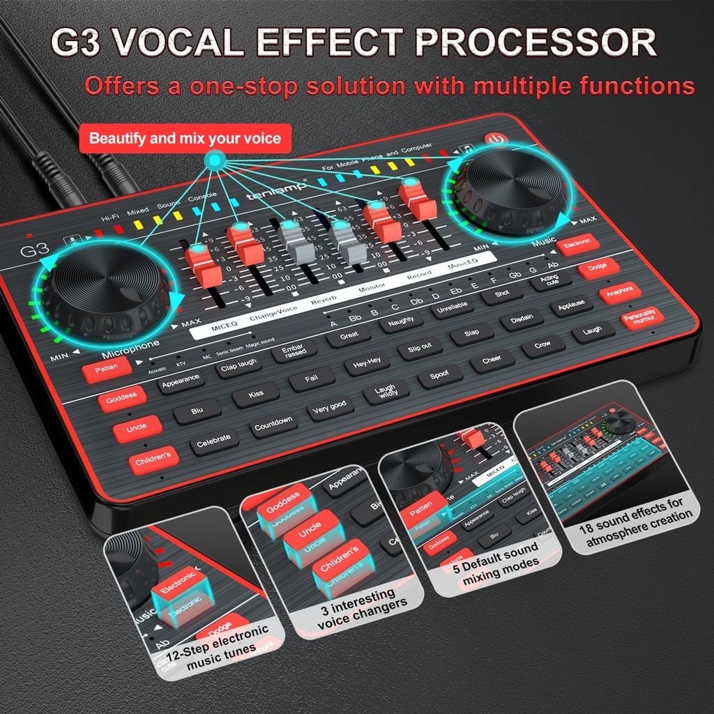 Professional Sound Card G3 Portable All-In-One Podcast Production ...