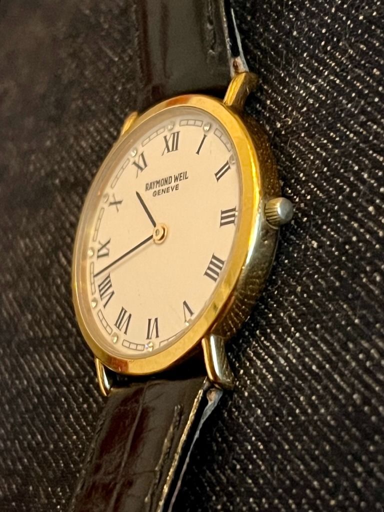Raymond Weil Gold Dress Watch - 1980s 32mm Quartz, Ref: 5508-2, Luxury ...