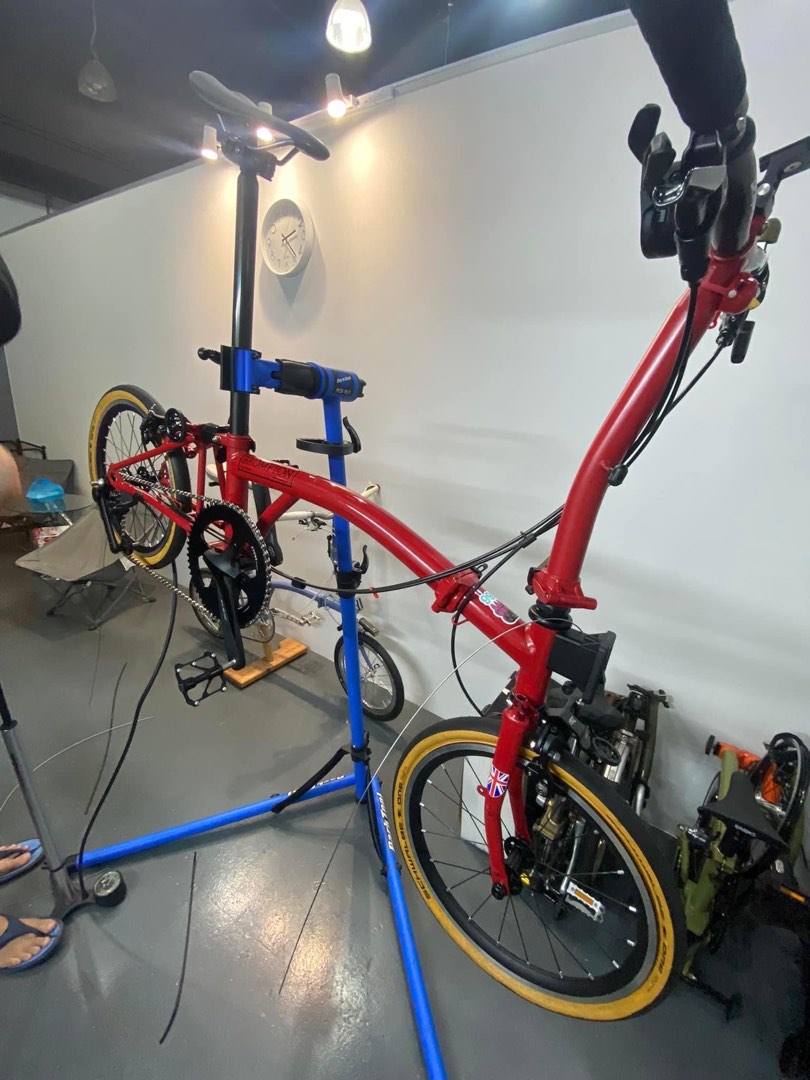Red Brompton black edition full modded, Sports Equipment, Bicycles ...