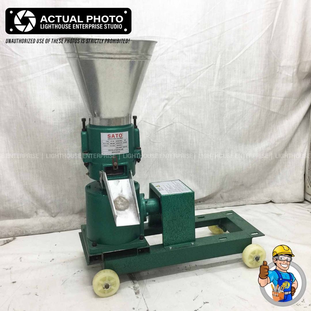 SATO 100-150kg 3-5mm Feed Pelletizer Machine / Feed Pellet Machine ...