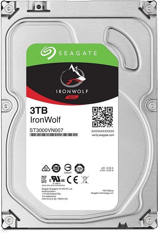 Seagate 3TB IronWolf NAS SATA 6Gb/s NCQ 64MB Cache 3.5-Inch Internal ...