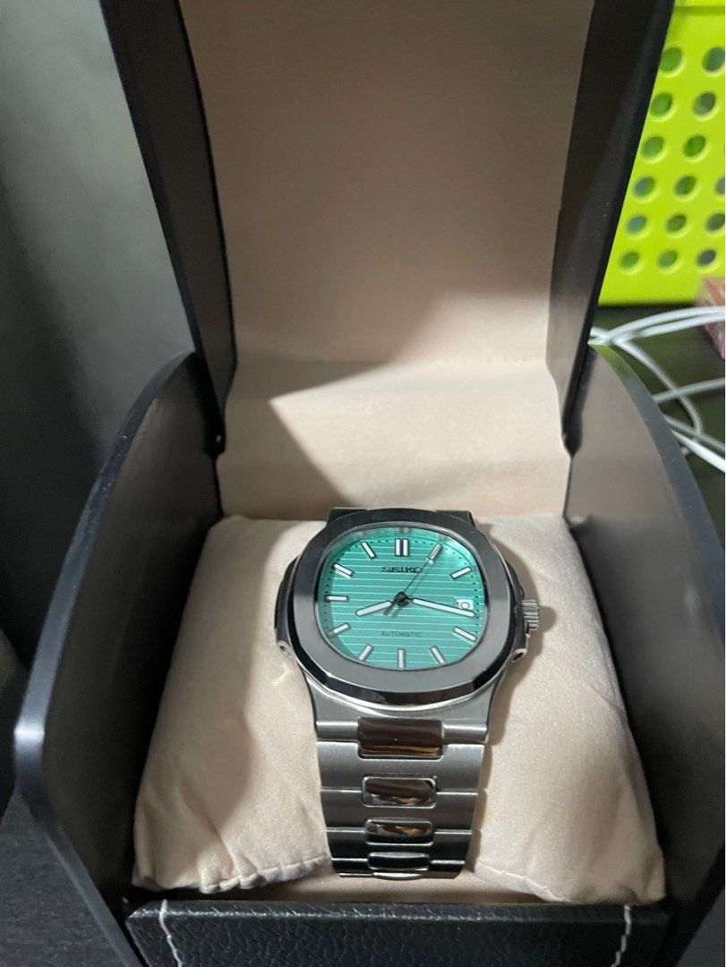 Seiko Mod Nautilus Tiffany Blue, Luxury, Watches on Carousell