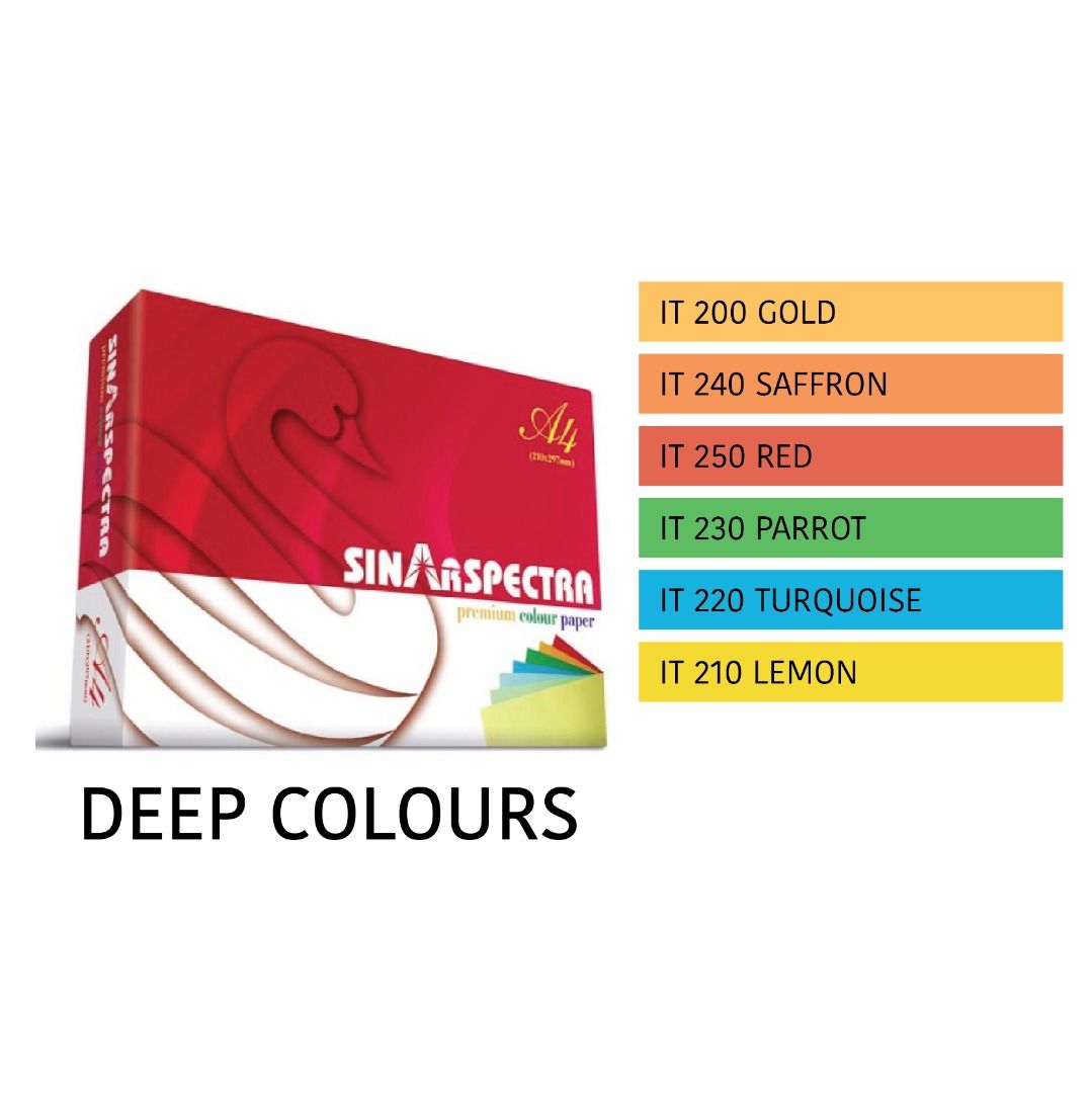 Sinar Photocopy Paper Colour Deep Tone 80gsm A4, Hobbies & Toys ...